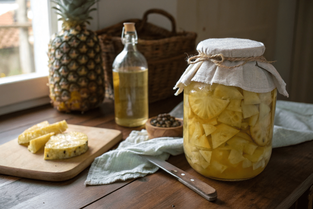 Pineapple Vinegar from Scraps with Natural Fermentation