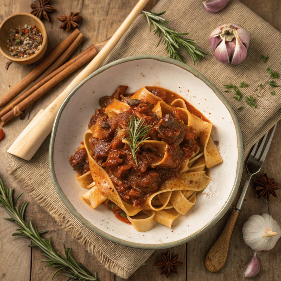 Venison Ragu with Wild Herbs and Rich Depth