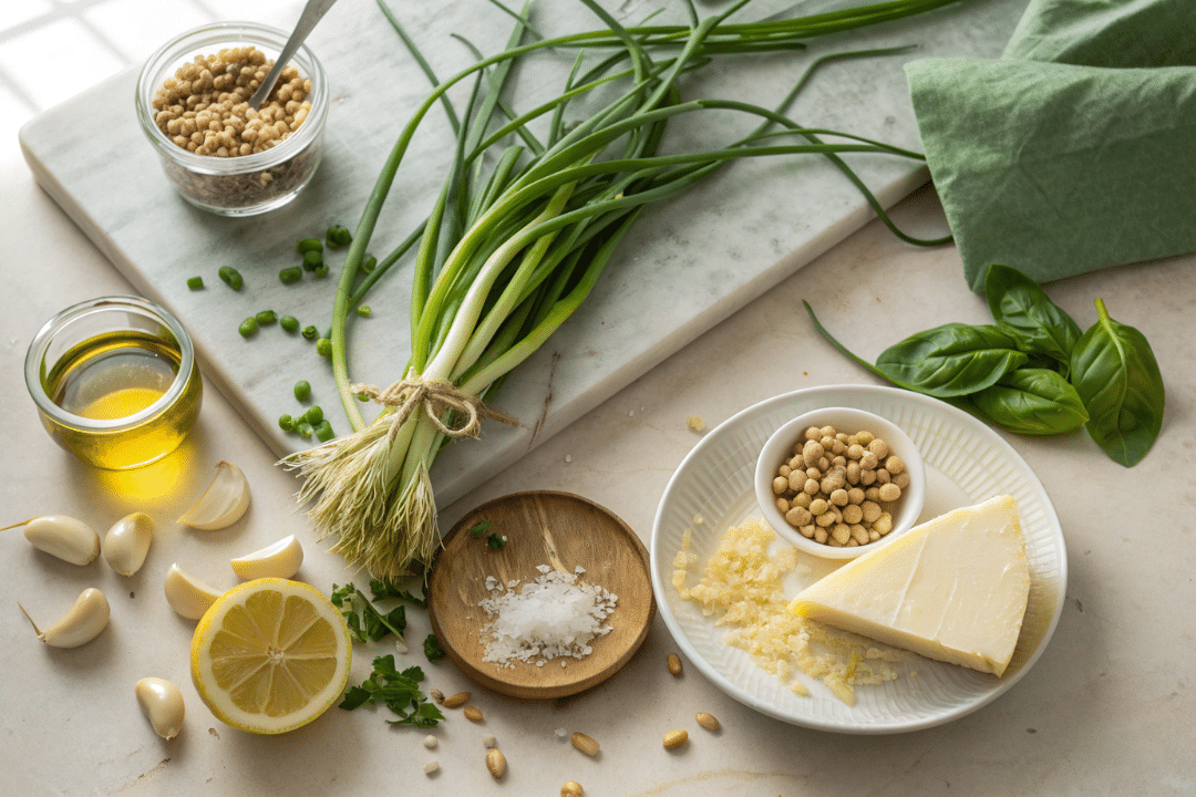 Garlic Scape Pesto with Bold Green Flavor