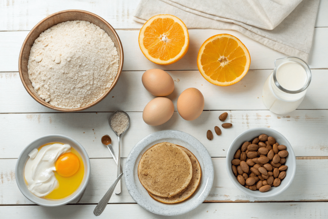Buckwheat Crepes with Orange Zest & Almond Cream