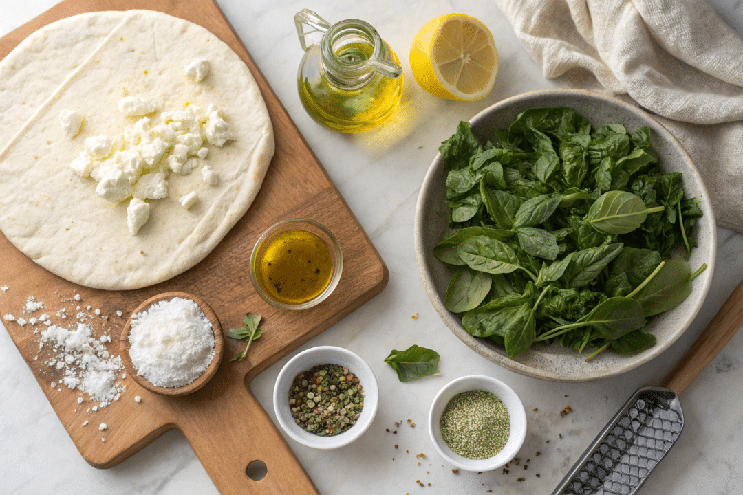 Spinach Feta Breakfast Flatbread